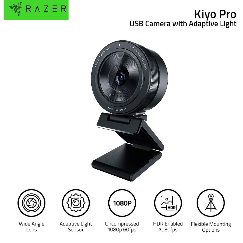 Razer Kiyo Pro USB Camera with High-Performance Adaptive Light Sensor ...