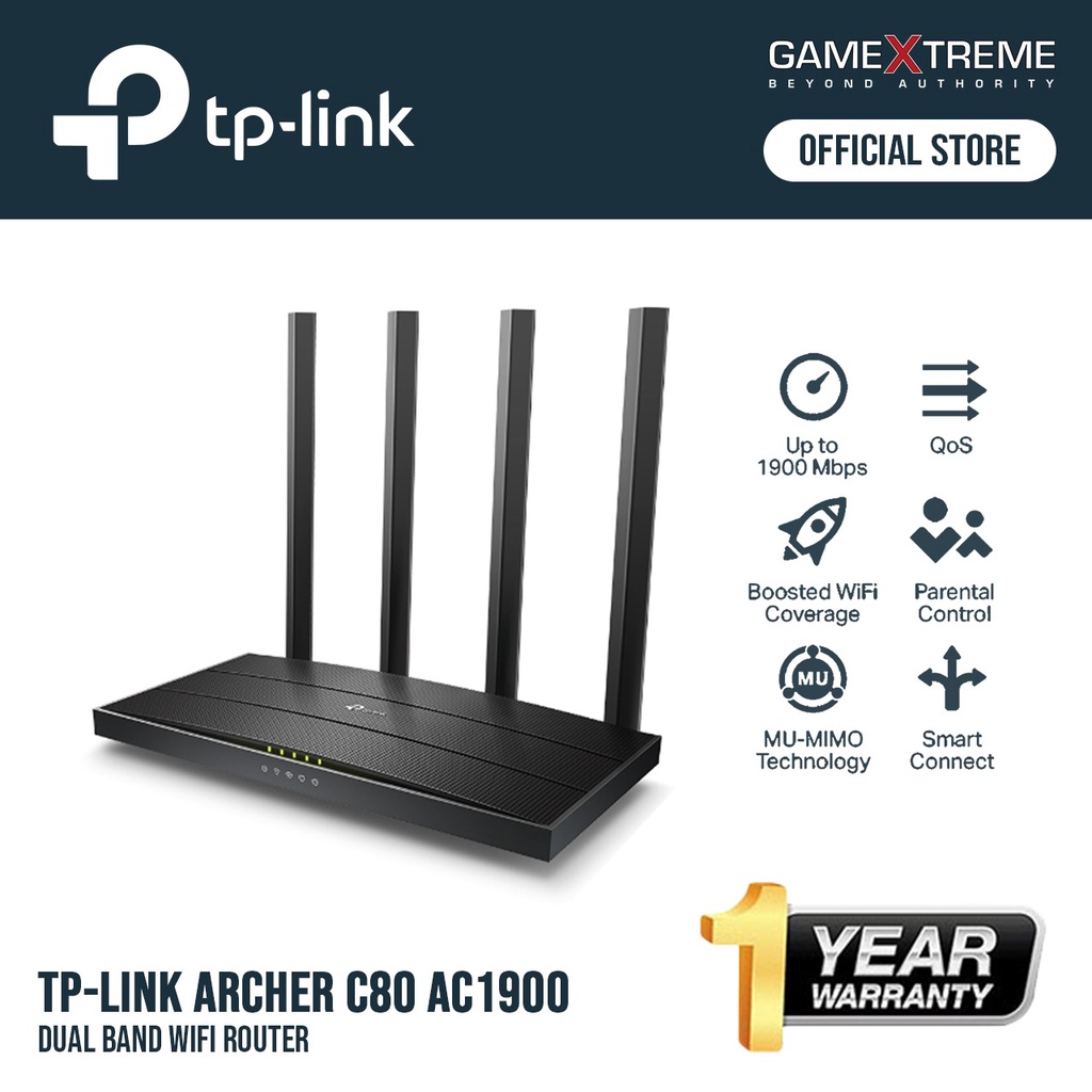 TP-Link Archer C80 AC1900 Dual Band Wifi Router | Shopee Philippines