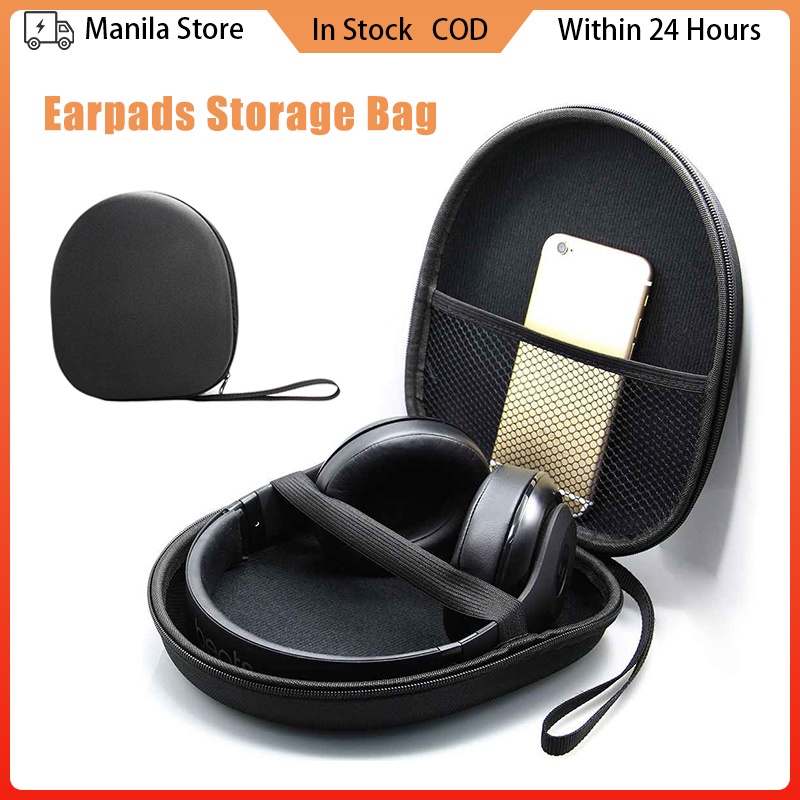 Headphone Carrying Case Storage Bag Anti-pressure PU Earphone Case ...