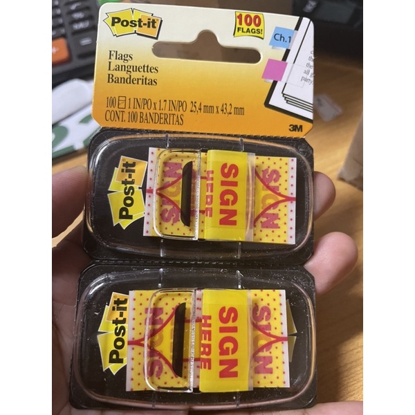 3M sign here post-it flag 100 flags per pad, US imported. | Shopee ...