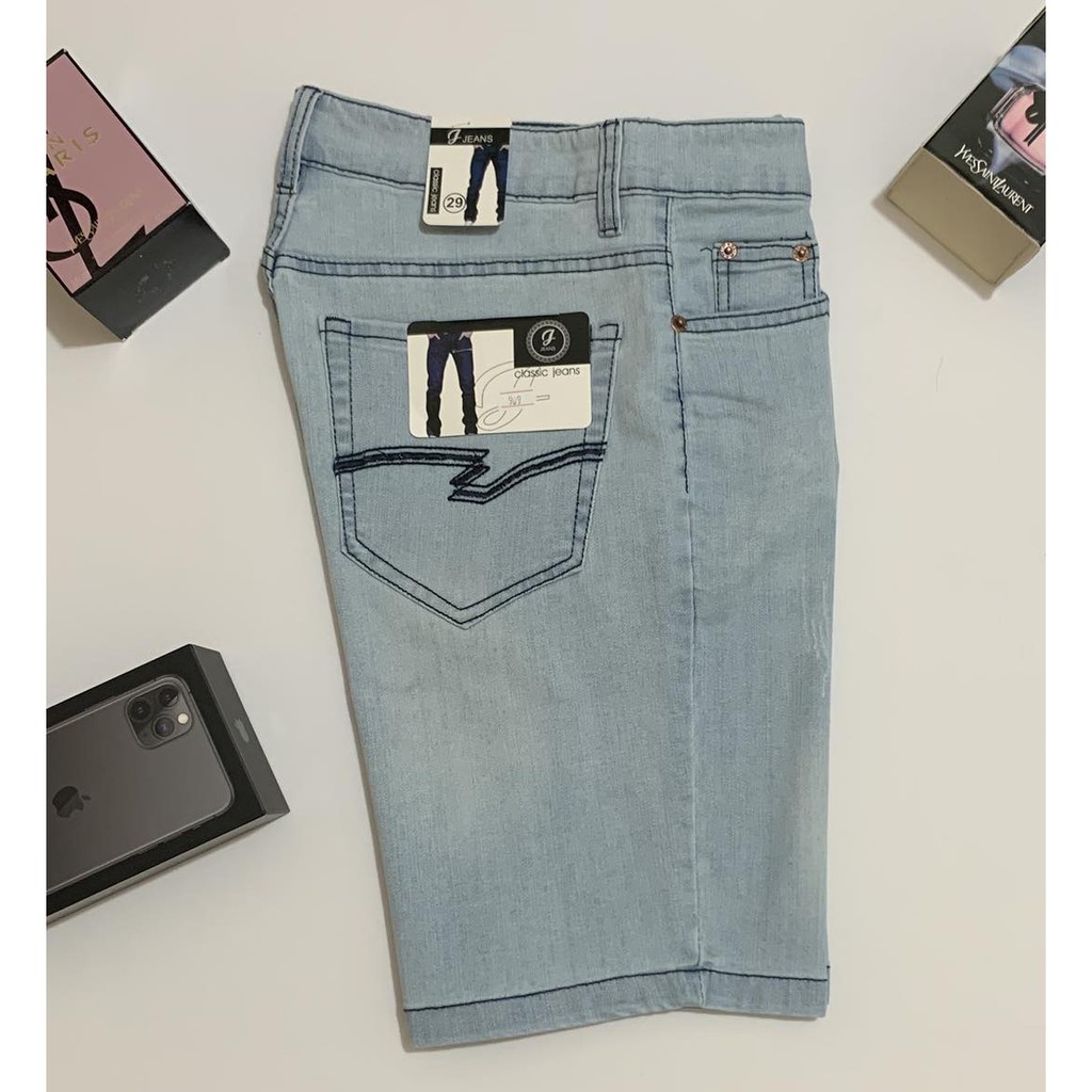 Korean maong Shorts For Men / stretch | Shopee Philippines