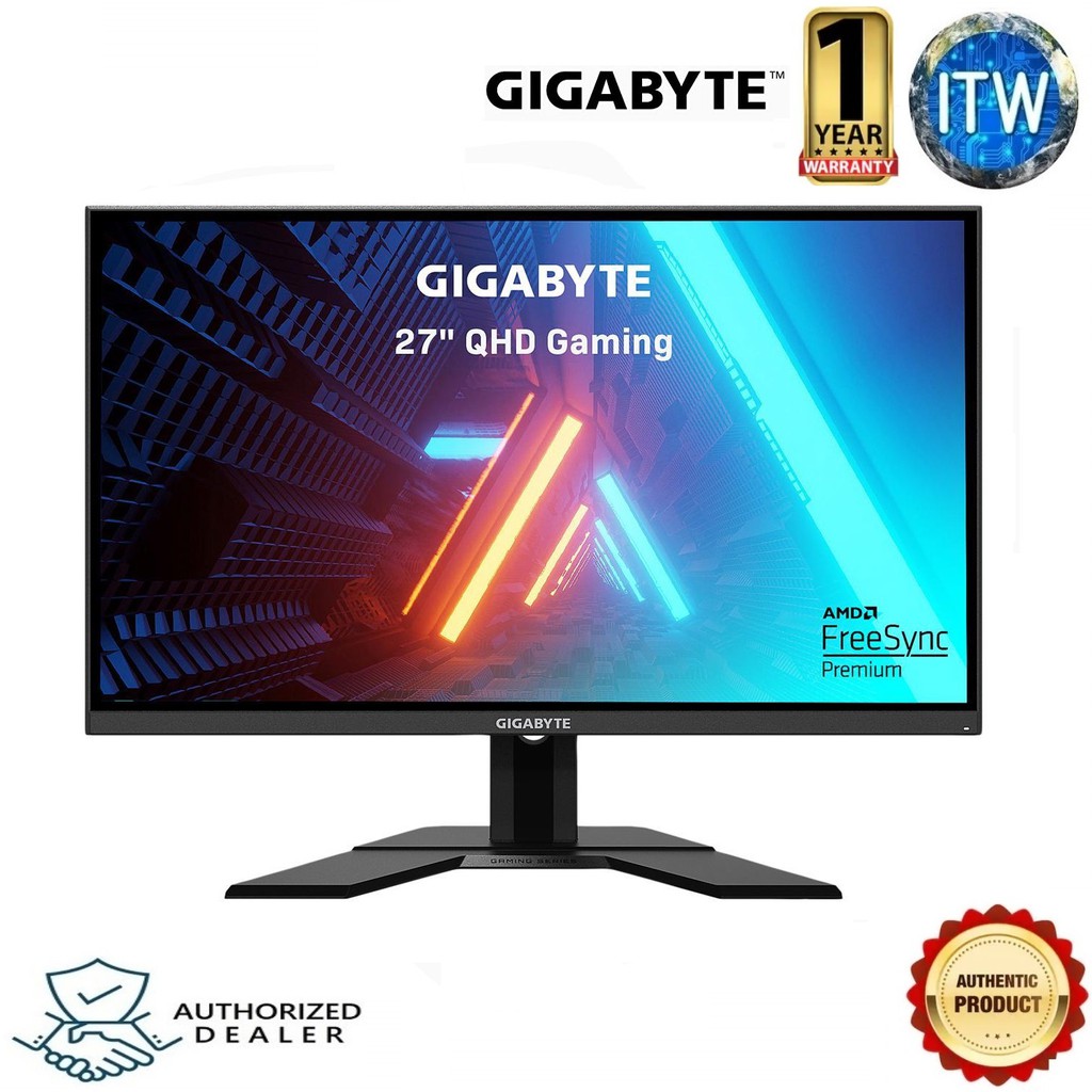 GIGABYTE G27Q 27" 16:9 144Hz QHD 1ms HDR FreeSync Premium IPS Gaming ...