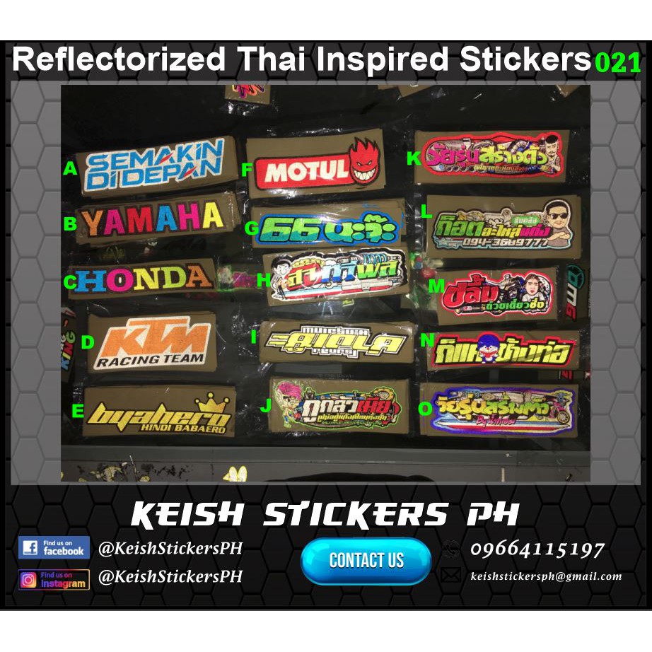 Thai Inspired Reflectorized Stickers 021 | Shopee Philippines