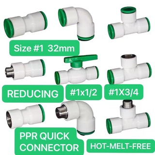 PPR QUICK CONNECTOR 1/2'' 3/4'' 1'' HOT-MELT-FREE HOT & COLD WATER PIPE ...