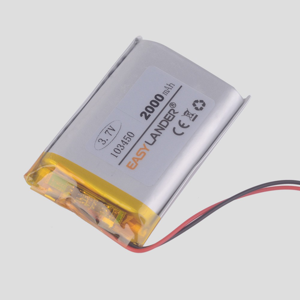 CE ROHS 3.7V 2000mAh 103450 battery Lithium Polymer LiPo Rechargeable ...