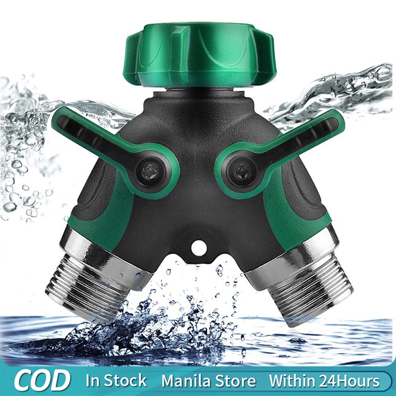 2 Way Y Hose Connector Garden Water Faucet Splitter Hose Splitter for ...