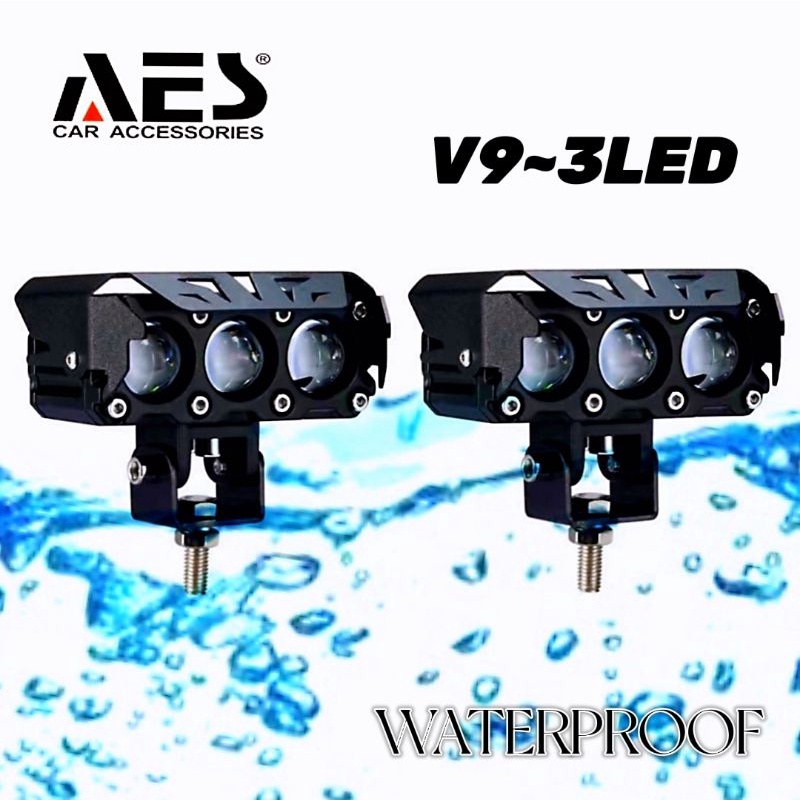 Aes Mini Driving Lights V9-3led White+Yellow One Pair | Shopee Philippines