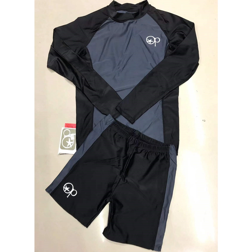 Women's OP long sleeves rush guard stretchable swimsuit | Shopee ...
