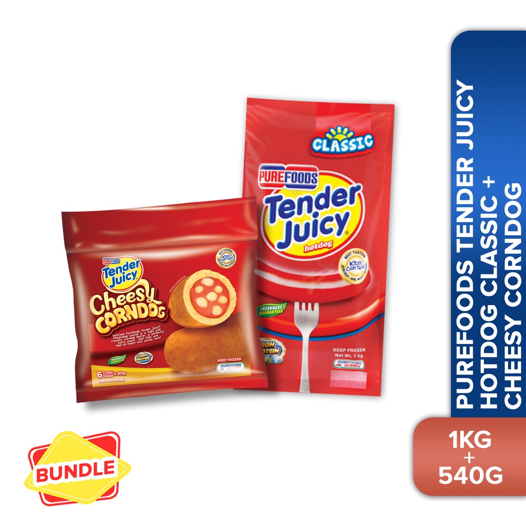 Corndog Bundle: Corndog 540g + Tender Juicy Hotdog Classic 1kg | Shopee ...
