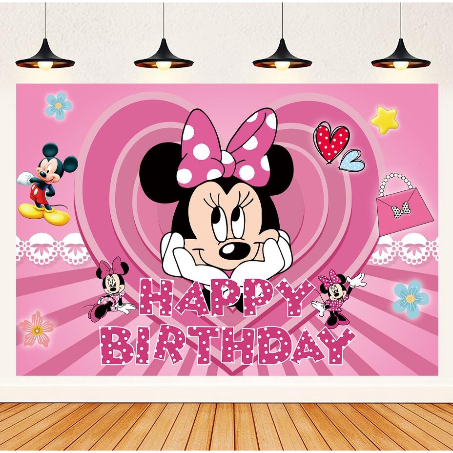 Minnie Mouse Backdrop Minnie Themed Birthday Banner Girls Birthday ... Minnie Mouse Backdrop Minnie Themed Birthday Banner Girls Birthday ...