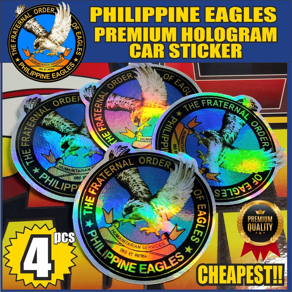 4pcs Philippine Eagle Hologram Car Sticker (High Quality) | Shopee ...