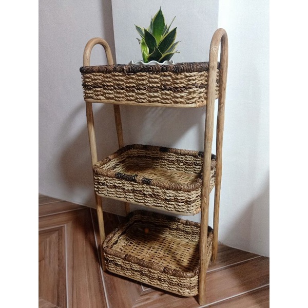 Rattan 3 layer display Rack | Shopee Philippines