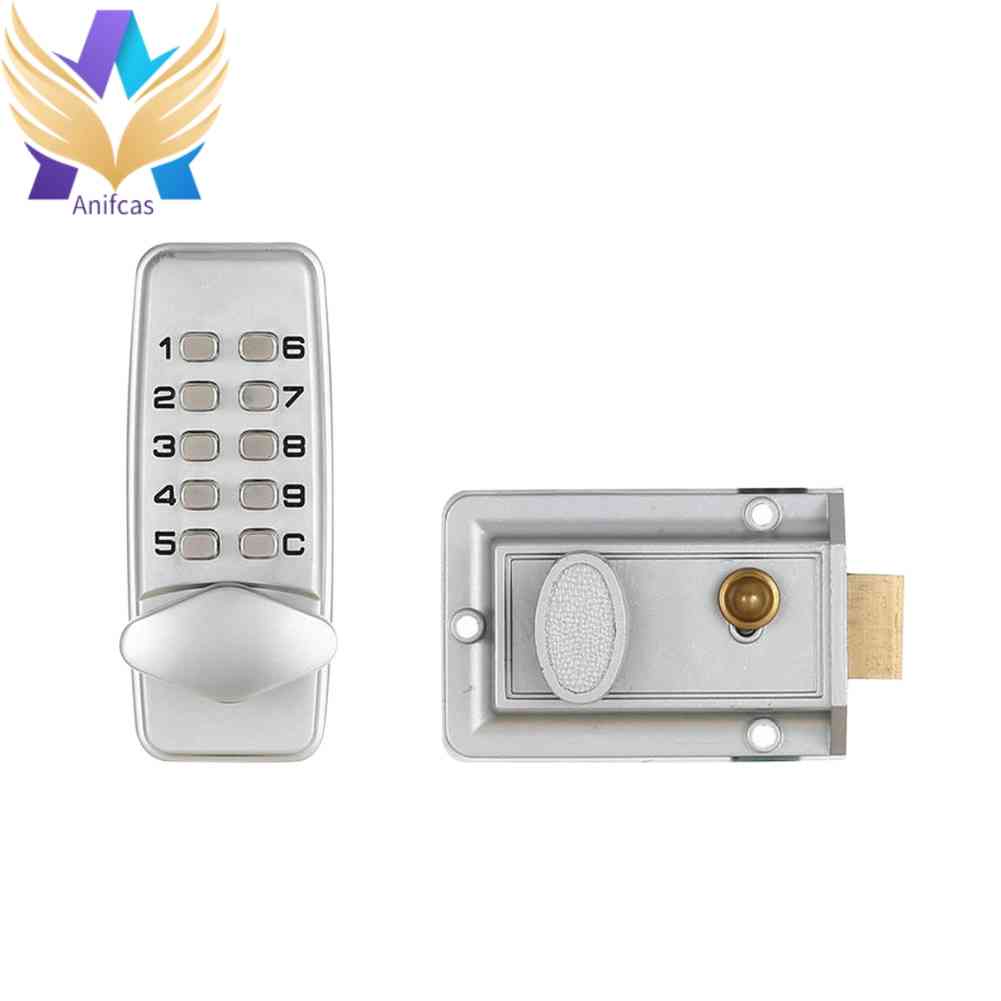 Waterproof Mechanical Digital Door Lock Push Button Keypad Keyless ...