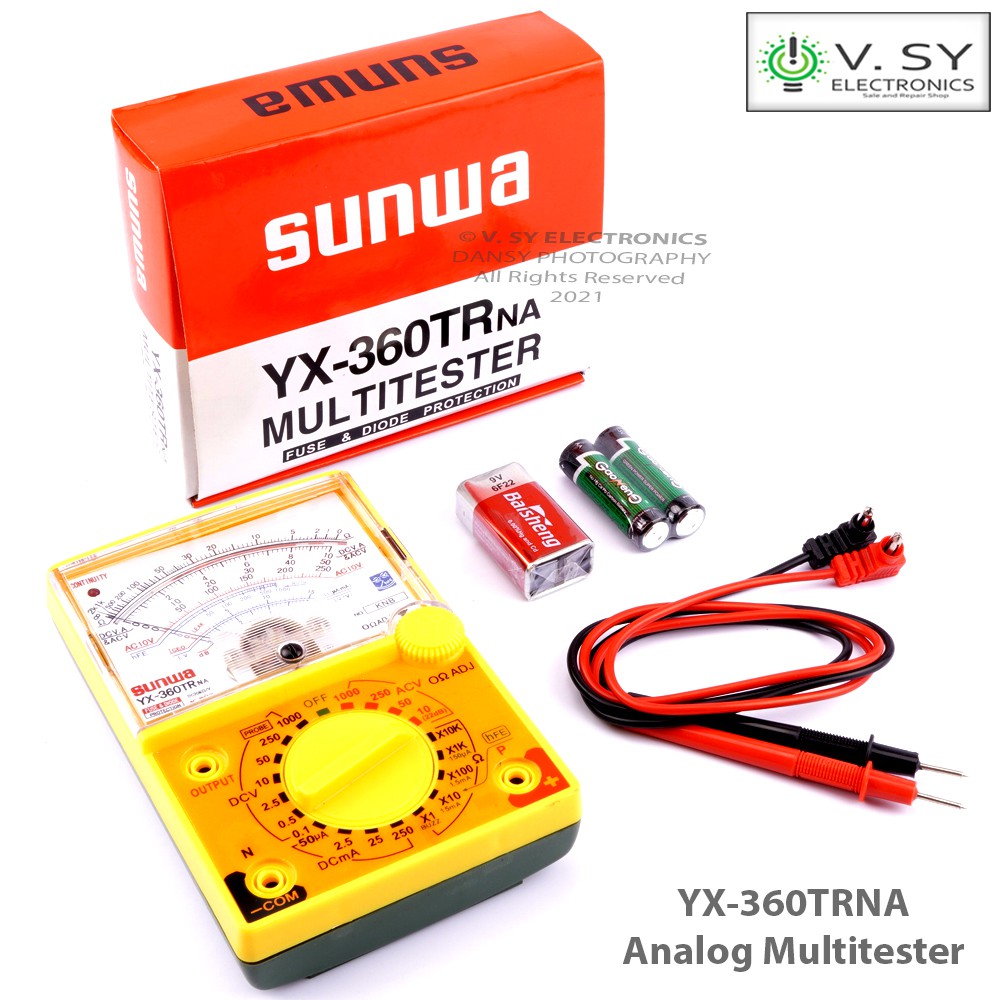 SUNWA YX-360TRNA Analog Multitester with Free Battery Multimeter Tester ...