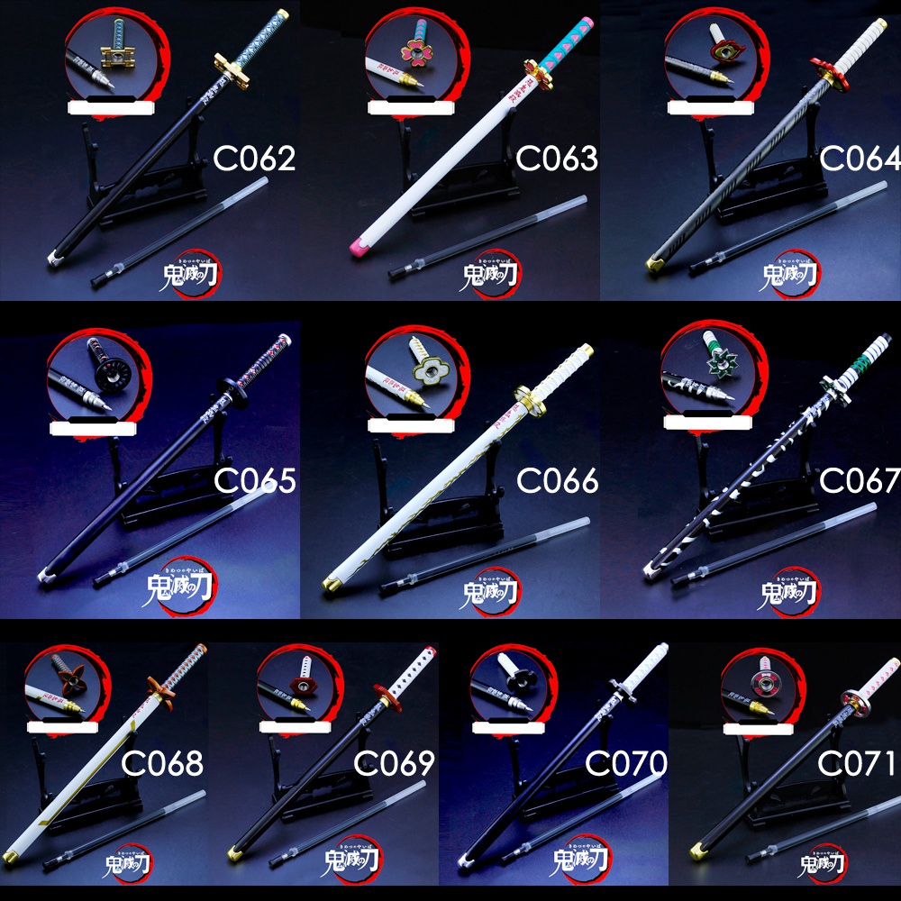 Anime Demon Slayer Sword Gel Pen 0.5mm Black Ink Refill Writing Pen ...