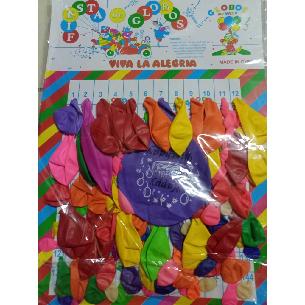 144 Pieces Palabunutan Assorted Balloons Pantida | Shopee Philippines