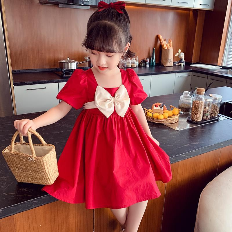 PS Children Girl Dress Puff Sleeve Tutu Dress Red Dress Korean Design ...