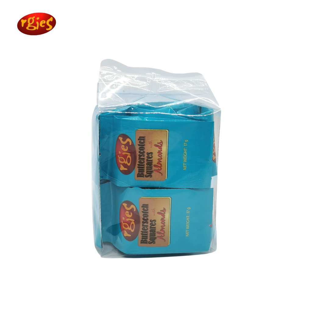 Rgies Butterscotch Squares with Almonds 170g (10Pieces/Pack) | Shopee ...