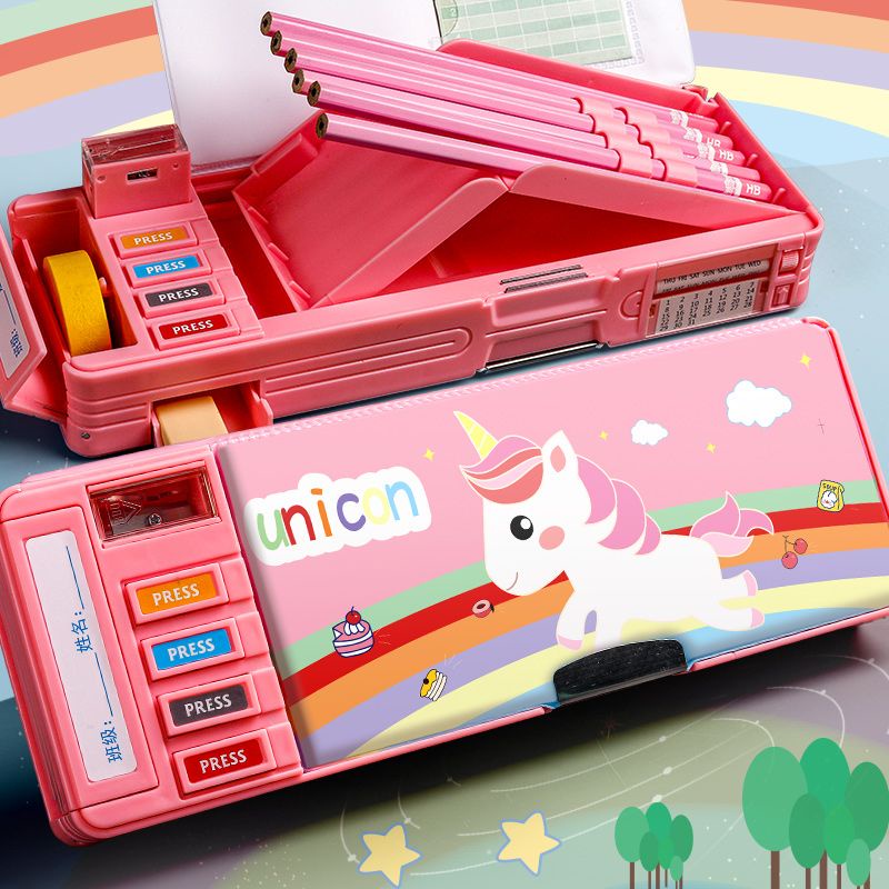 unicorn pencil case Multifunctional Double-Sided Stationery ...