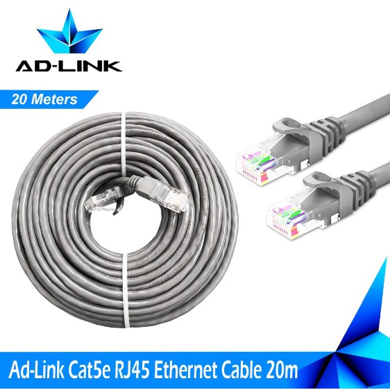 Ad-Link CAT5e 20m RJ45 Ethernet Network LAN Cable CCA Grey up to 1Gbps ...
