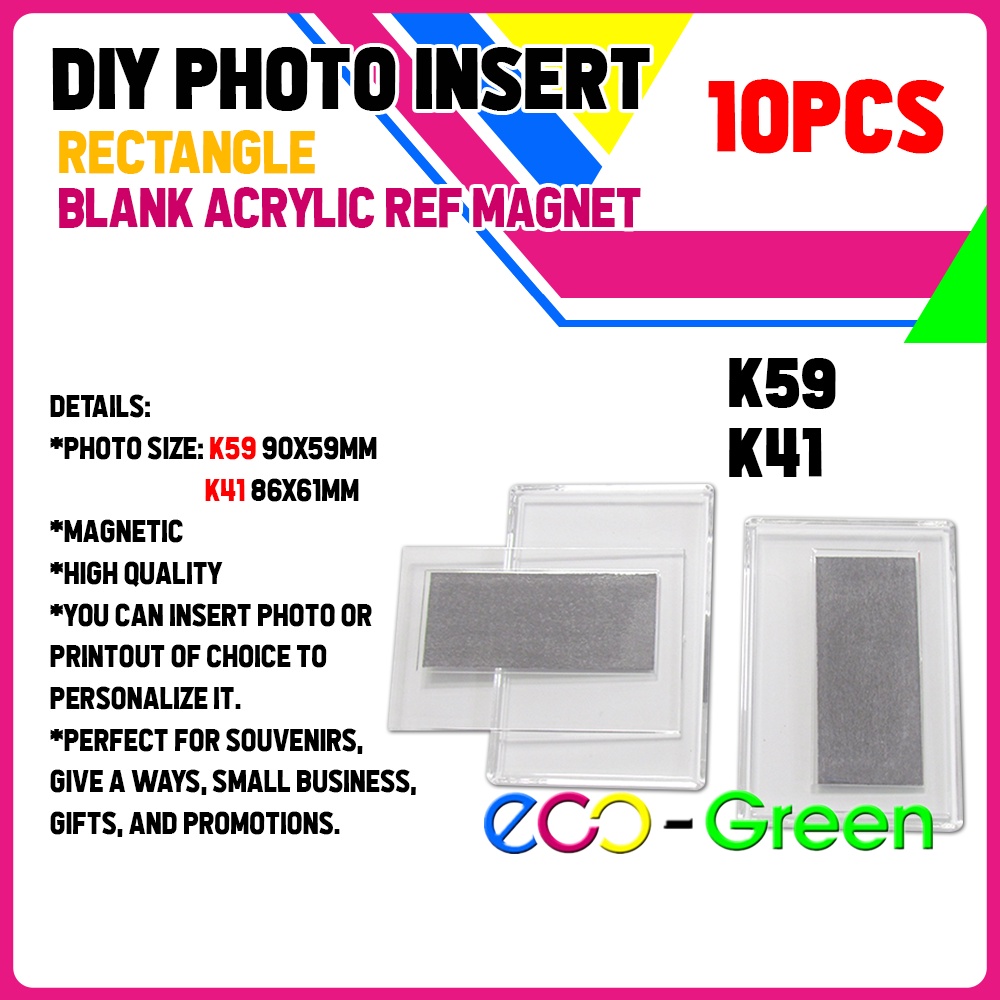 10pcs Rectangle Acrylic Photo Insert Ref Magnet Souvenirs giveaways ...