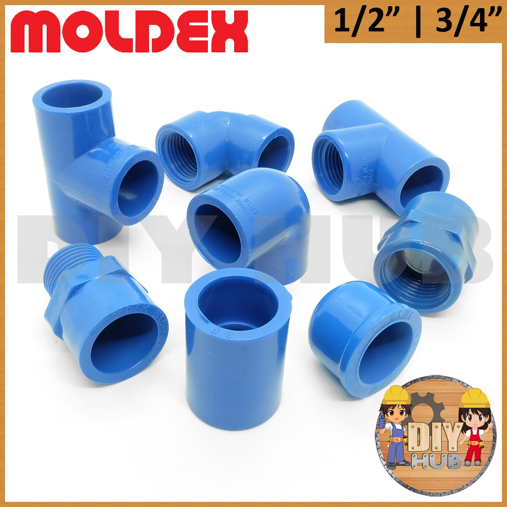 MOLDEX Blue PVC Fittings 1/2", 3/4" | Shopee Philippines