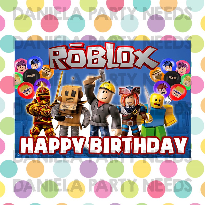 Personalized Birthday Tarpaulin Roblox Games Backdrops Banners Party ...