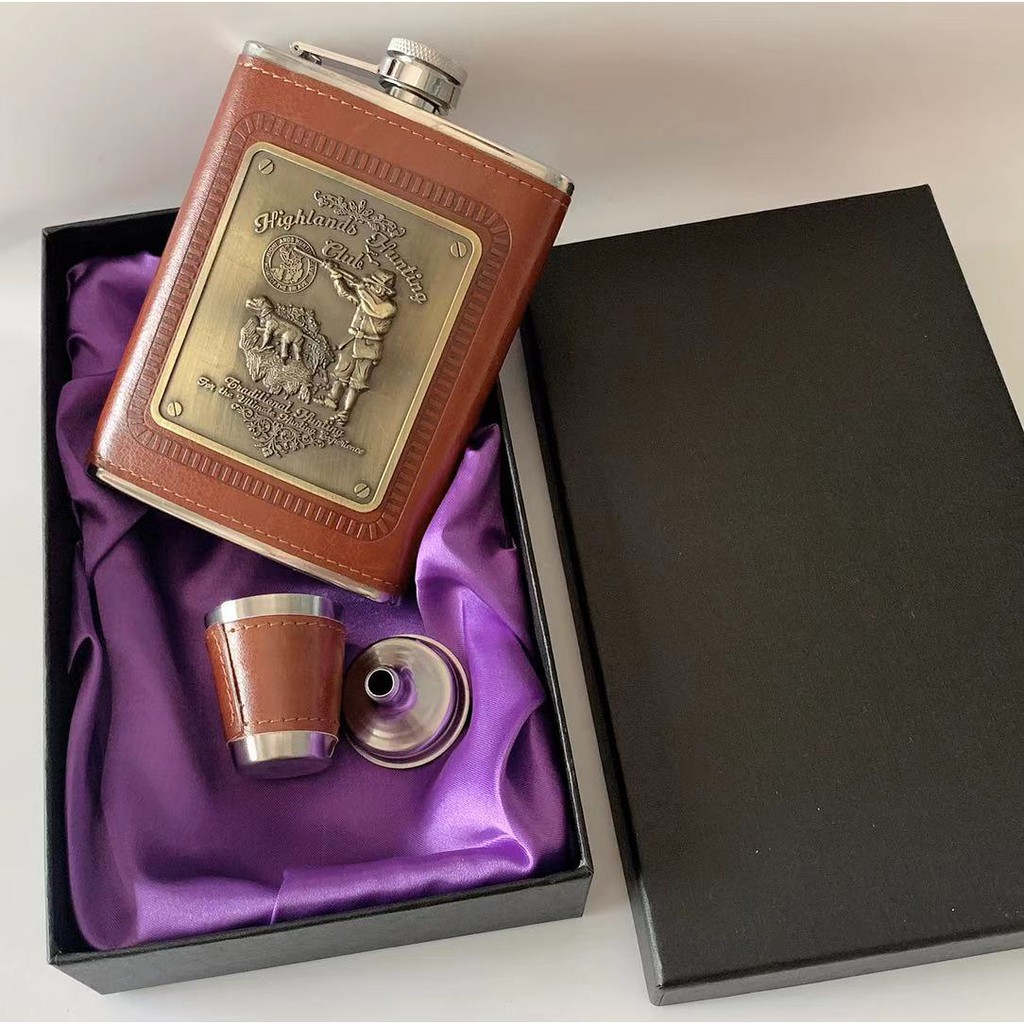 Portable Classical Gift Set 3IN1 flask Set Stainless Steel Hip Flask ...
