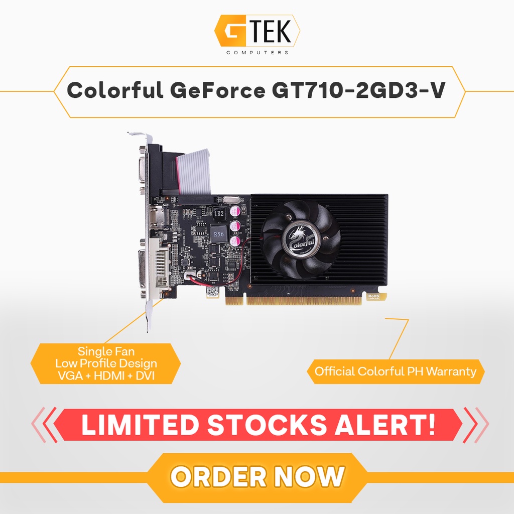 Colorful Geforce GT710-2GD3-V 2GB gDDR3 64-bit GPU | Shopee Philippines