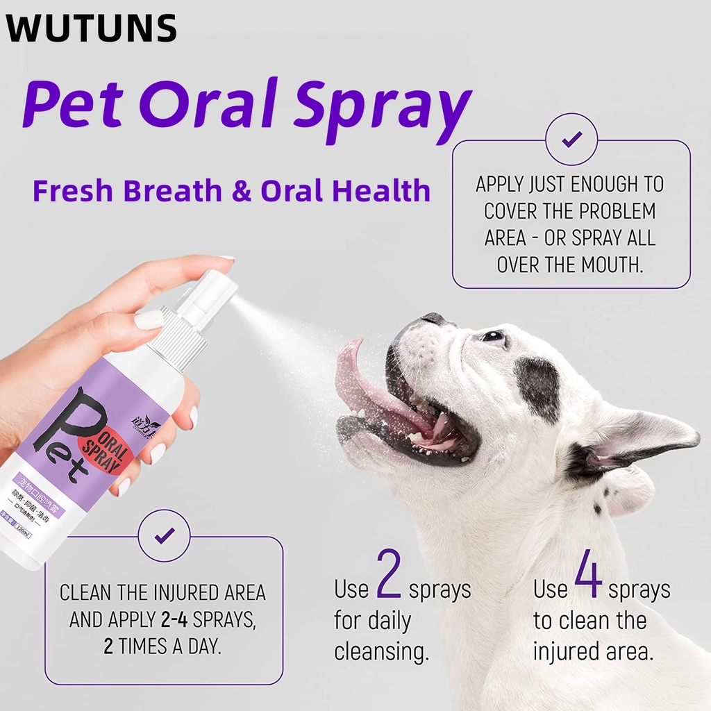 Pet Dental Spray Oral Deodorant Spray Cat Dog Teeth Bad Breath ...