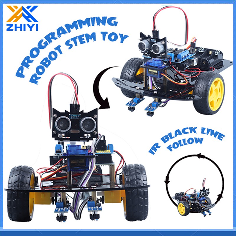 [Ready Stock] Smart Robot Car Kit With Tutorial Ultrasonic OPbstacle ...