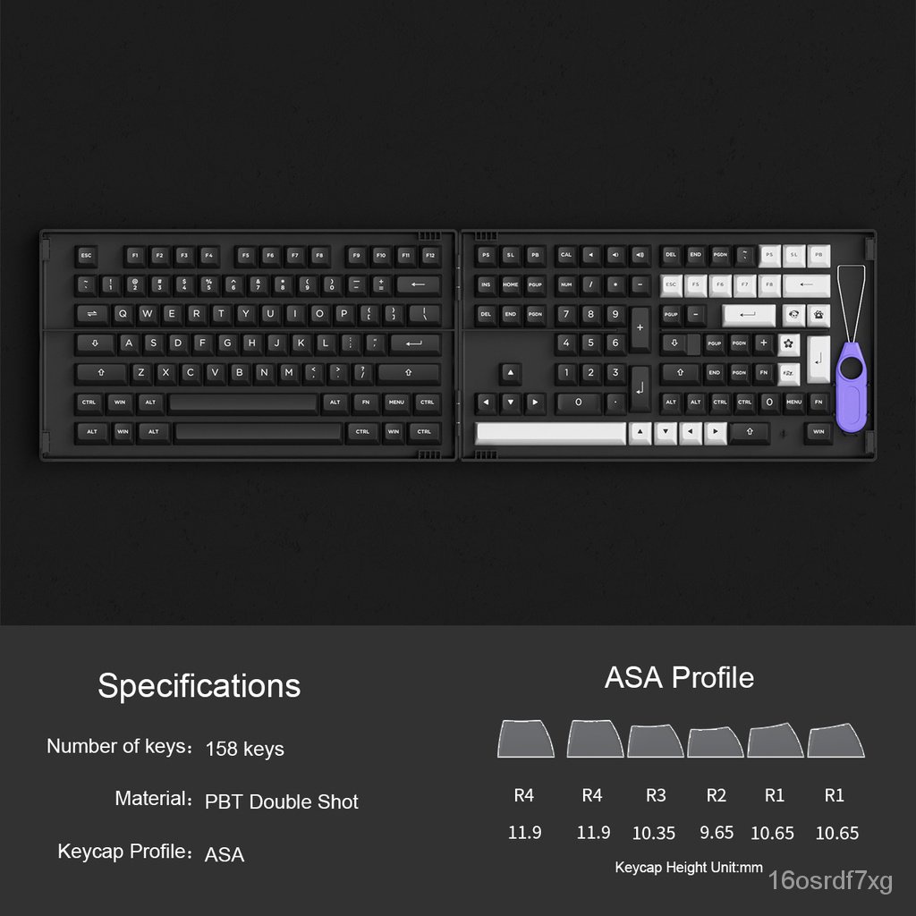 Akko WOB Keycap Set 158-Key ASA Profile PBT Double-Shot Full Keycaps ...