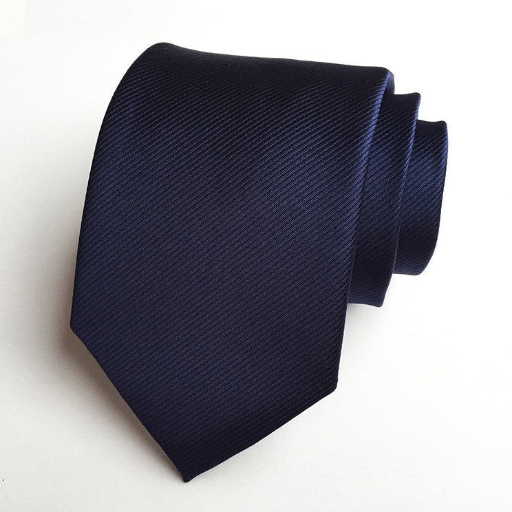 Men's Tie Business Formal Wear Dark Blue Fine Lines Hand Professional ...