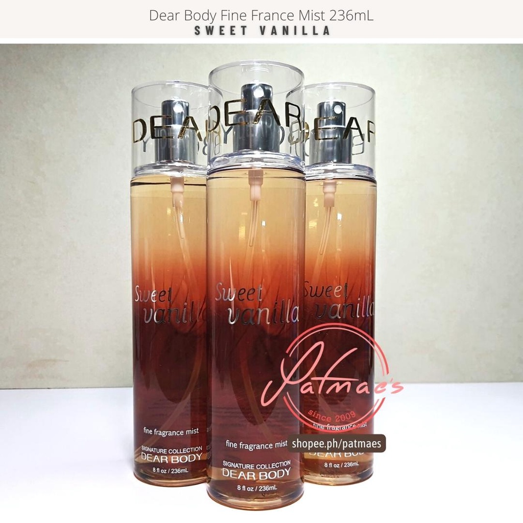Sweet Vanilla 236mL Fine Fragrance Mist by Dear Body Collection (sold ...
