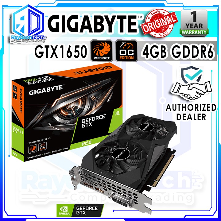 GIGABYTE GeForce GTX 1650 WINDFORCE OC 4GB GDDR6 Graphics Card (GV-N1656WF2OC-4GD) | Shopee ...