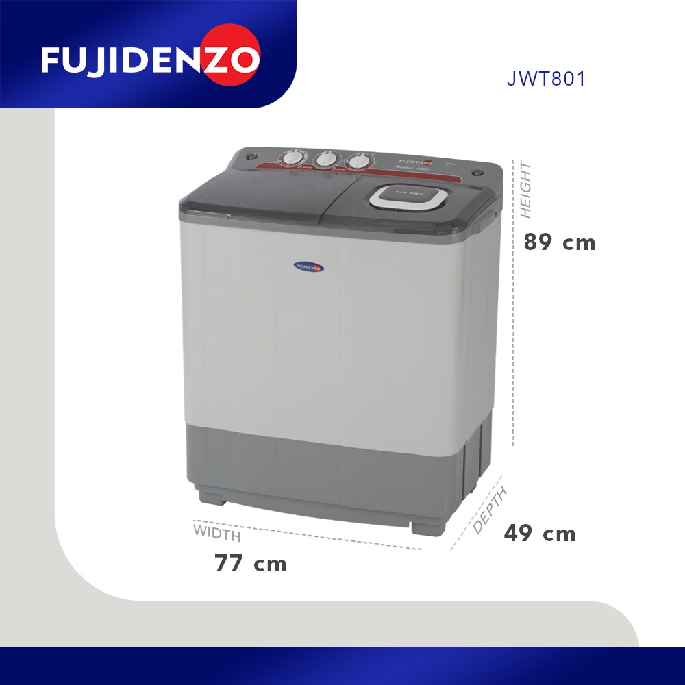 Fujidenzo 8 kg Twin Tub Washing Machine JWT-801 (Gray) | Shopee Philippines