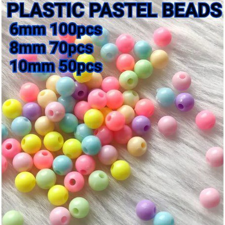 PLASTIC PASTEL BEADS 6,8,10MM | Shopee Philippines