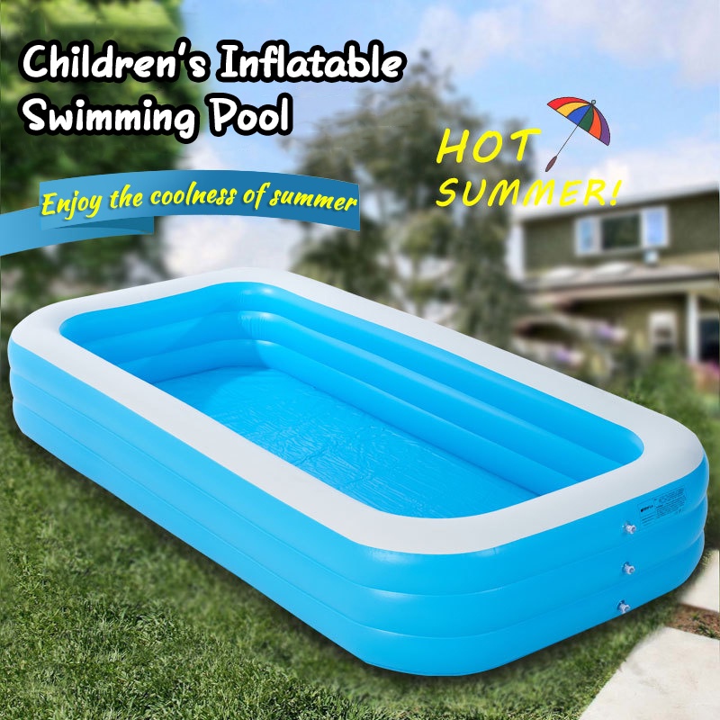Family swimming pool swimming pool children send air pump three-layer ...