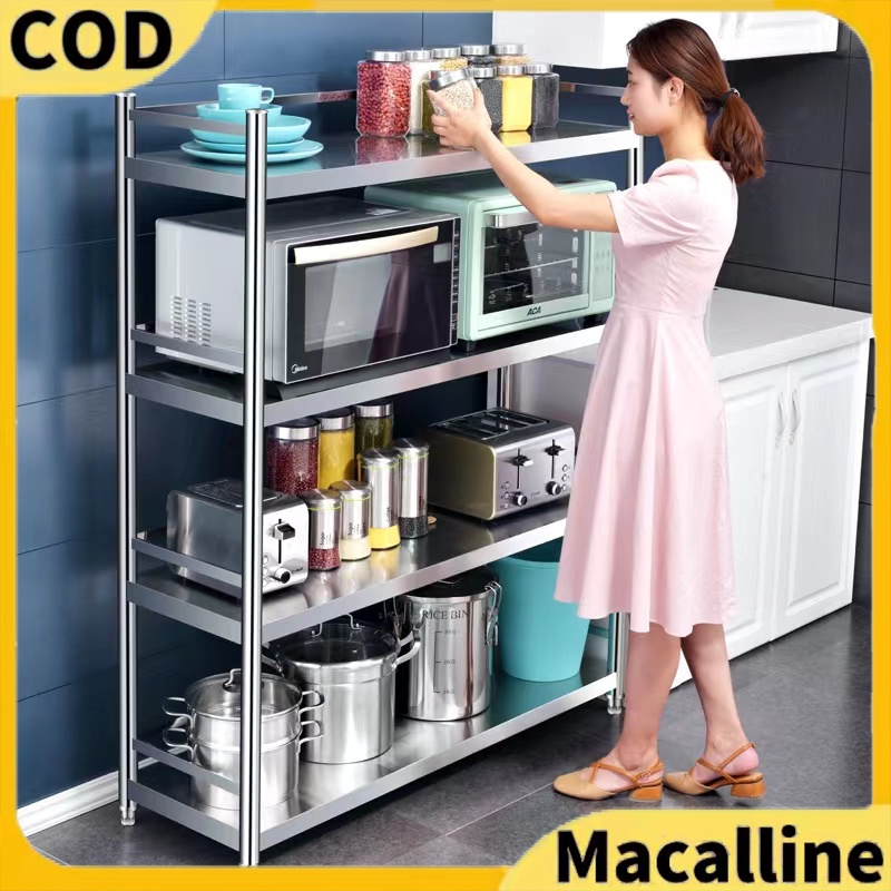 COD 4-Layer Stainless Kitchen Rack / Stainless Steel Kitchen Shelf / Organizer / Rack / Storage ...