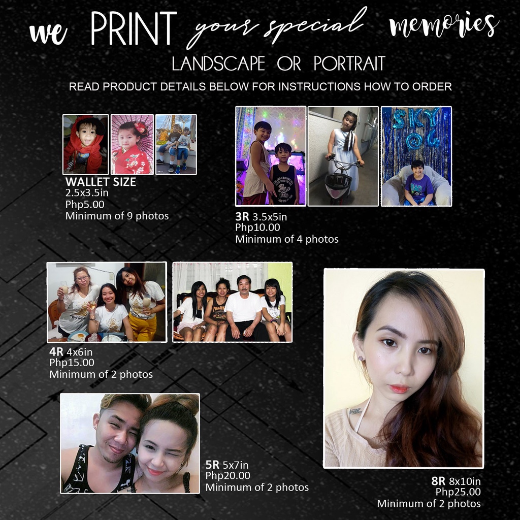 Photo Printing Photo Services - Wallet size, 3R, 4R, 5R, 8R sizes ...