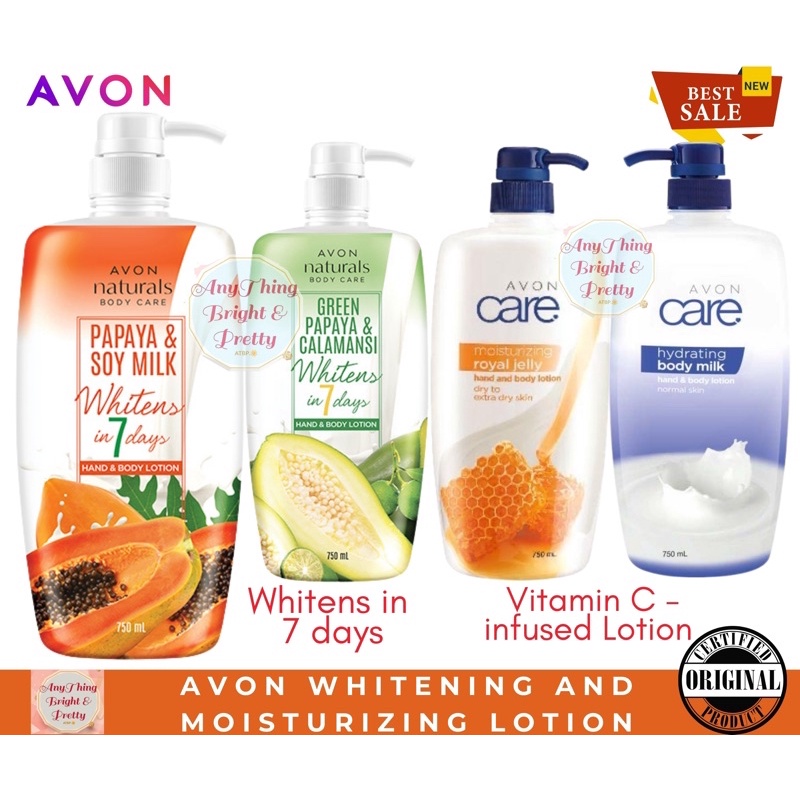 Avon Naturals Papaya Whitening and Avon Care Hand and Body Lotion ...