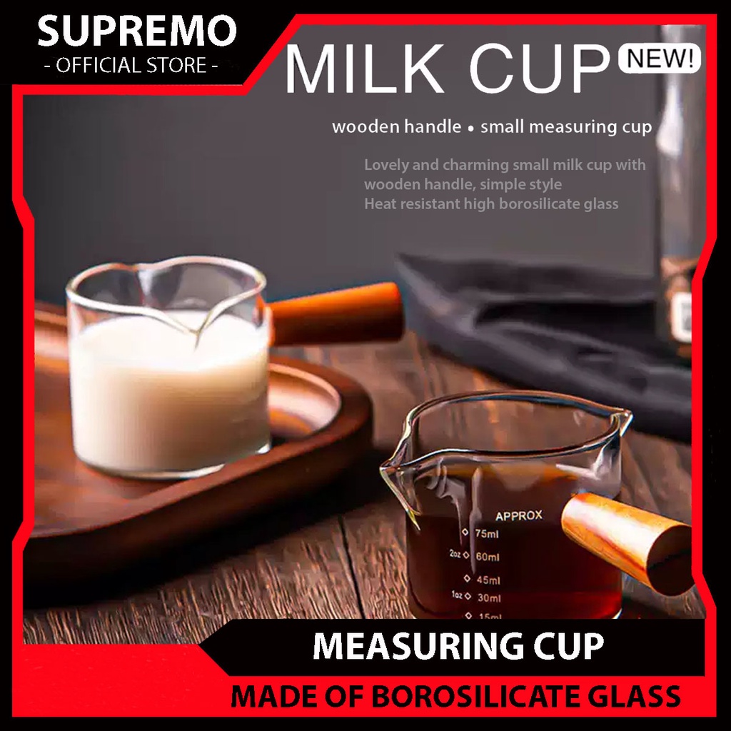 Heat-resistant transparent glass double-mouthed coffee cup glass milk ...