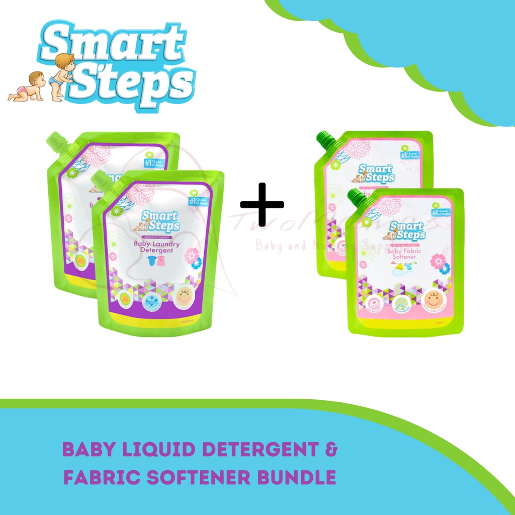 Smart Steps Baby Laundry Liquid Detergent and Fabric Softener Bundle ...