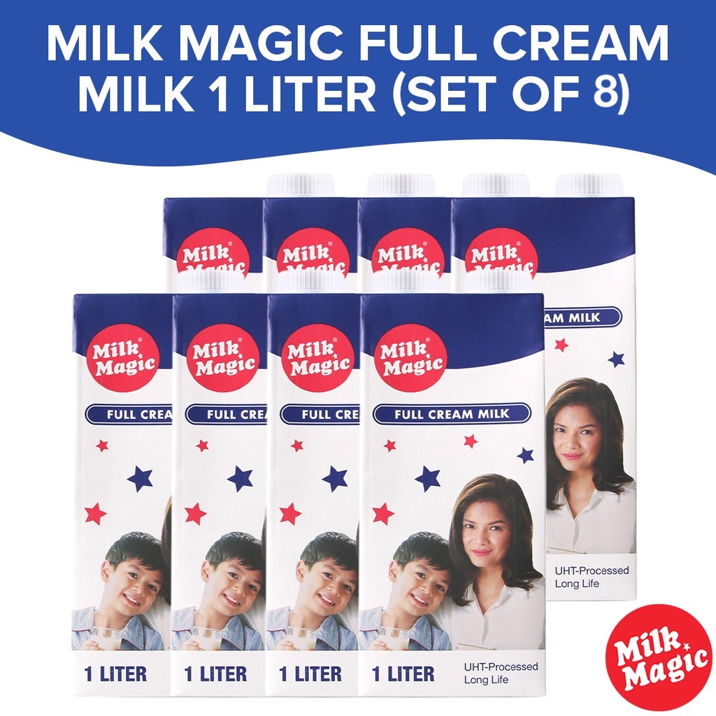 Milk Magic Full Cream Milk 1 Liter (Set of 8) - Healthy Drink Baon Pack ...