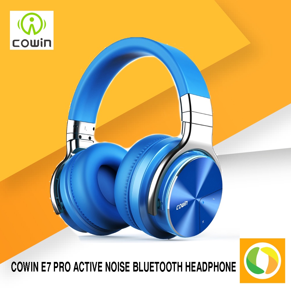 Cowin E7 PRO Upgraded Active Noise Cancellation Bluetooth Headphone - Blue | Shopee Philippines