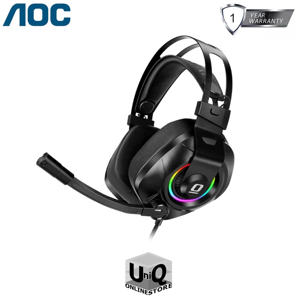 AOC AXGON AXGH1V1 Immersive Gaming Headset, Comfortable Design, RGB ...