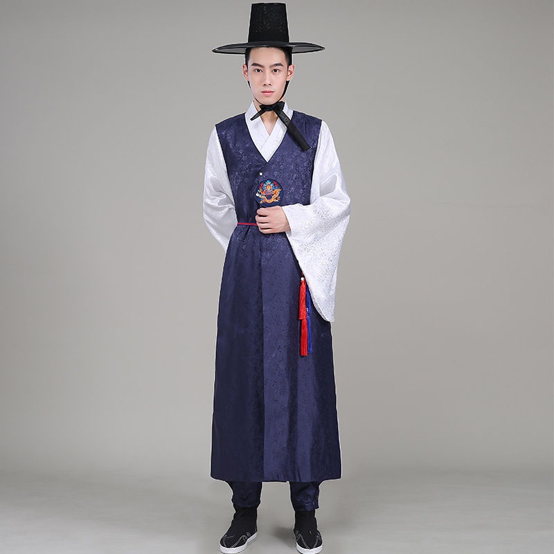 Korean Traditional New Style Hot Silver Men Hanbok Palace Wedding ...