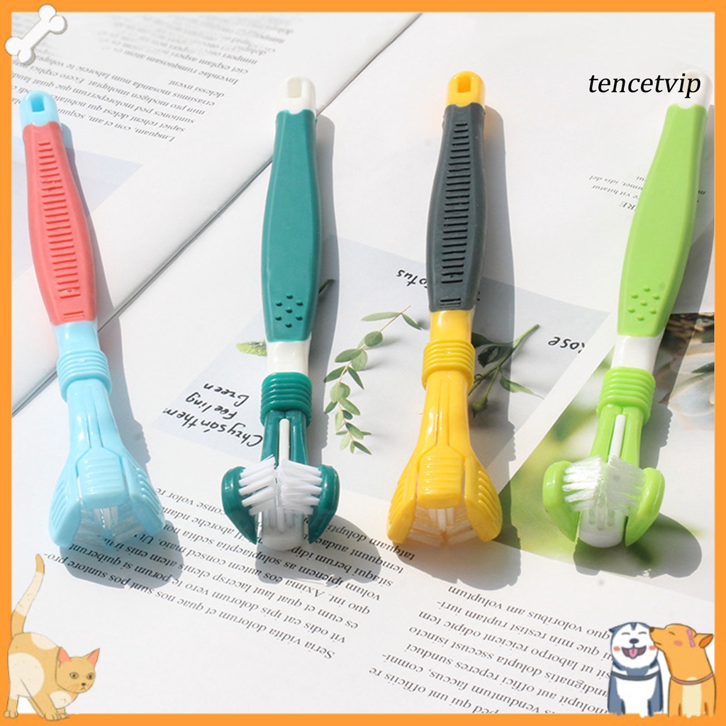 [Vip]Pet Toothbrush Three Sided Multi-angle Cleaning Plastic Dog Soft ...