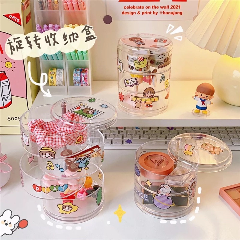 Multi-Layer Rotating Desktop Storage Box Organizer | Shopee Philippines