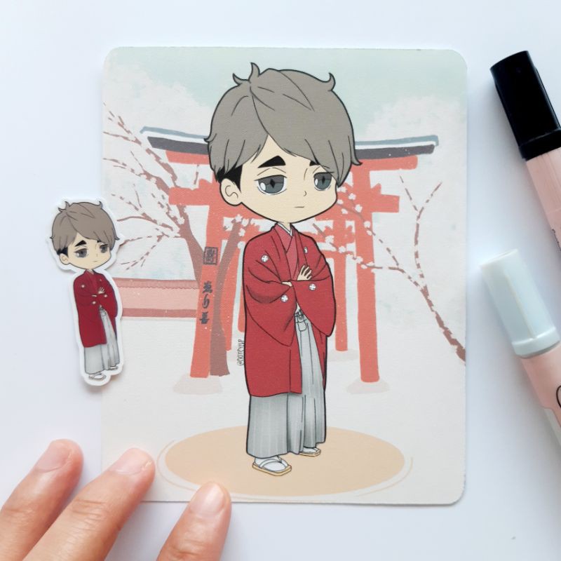 Osamu Miya Art Print + Sticker | Inarizaki Team | Haikyuu Art Print ...